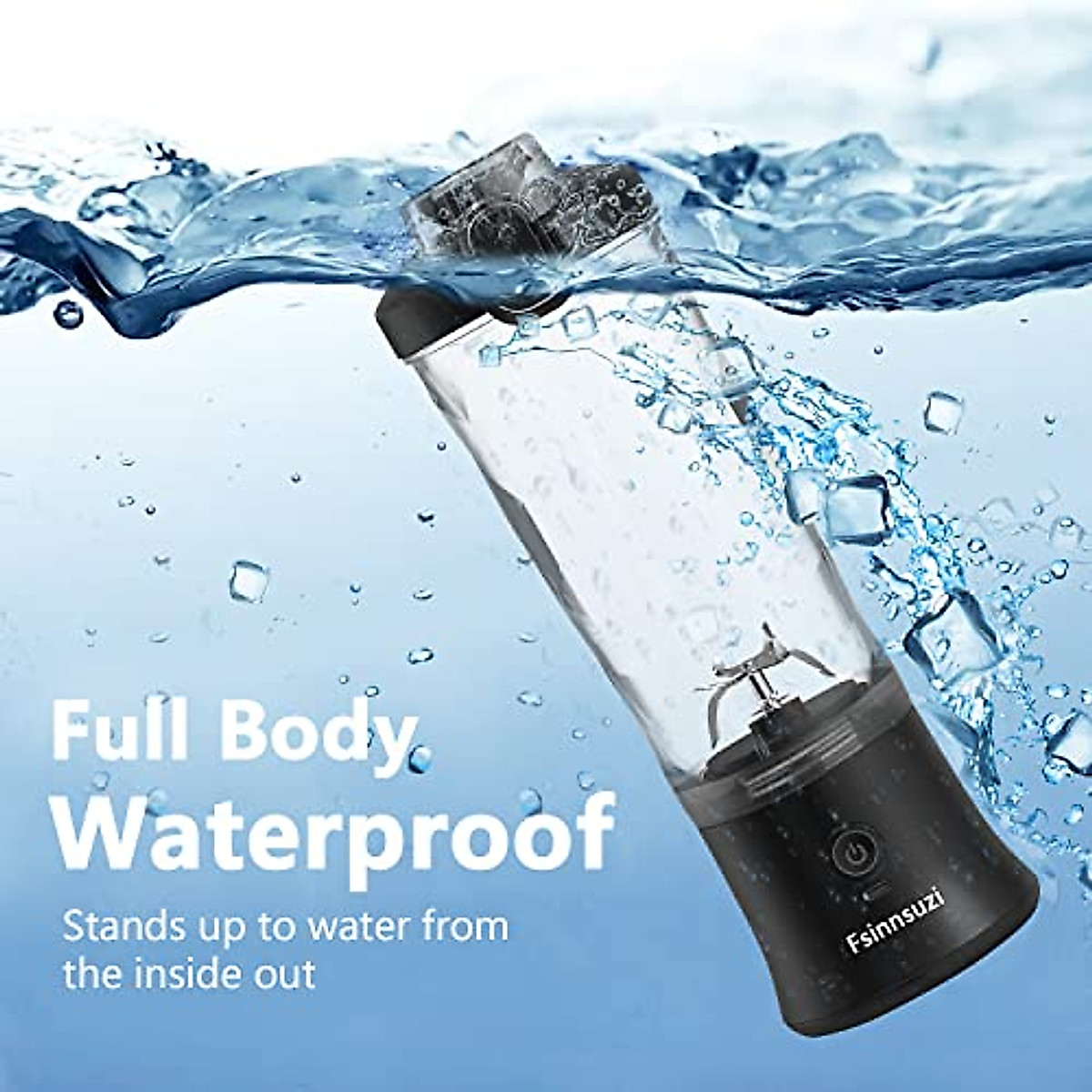 Portable Blender, Personal Size Blender for Smoothies and Shakes with USB Rechargeable, Strong Stainless-Steel Blades and Powerfulr Motor, 22 Oz Mini Blender Cup for Home, Kitchen, Travel (Black)