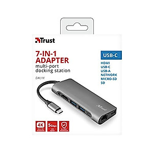 Trust Dalyx 7-in-1 USB-C Multi-Port Adapter - Grey