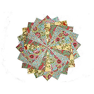10 10 Inch Beautiful Greek Garden Quilting Squares Pack by Paintbrush & QT Fabrics 5 colorways