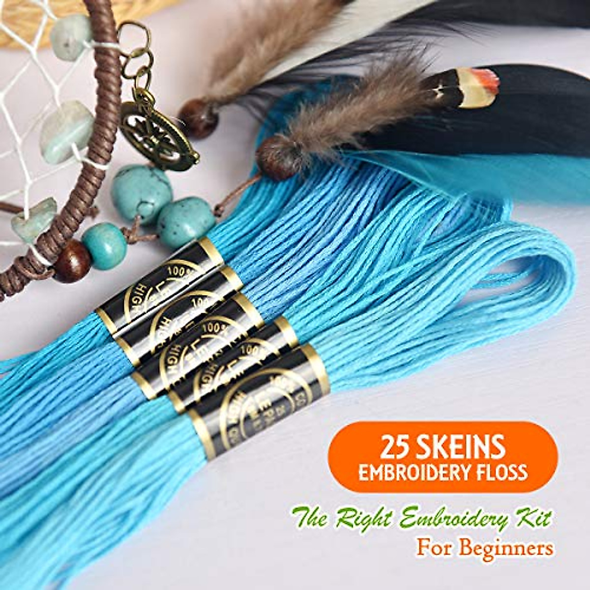 Rainbow Colors Embroidery Floss - Cross Stitch Threads - Friendship Bracelets Floss - Crafts Floss- Hand Embroidery Thread 25 Skeins Per Pack