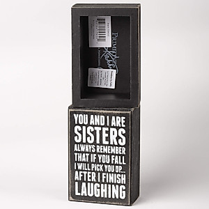 Primitives by Kathy 19450 Box Sign, 3" x 4.5", Sisters Laughing