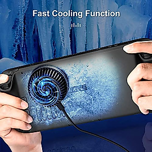 DEVASO Steam Deck Fan, Semiconductor Cooler for Steam Deck with 7-Blade Fan and RGB Colourful Light, 3 Seconds Fast Cooling Magnetic Fan Cooler for Steam Deck OLED, PlayStation Portal, ASUS ROG Ally