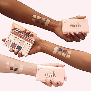 IT Cosmetics Naturally Pretty Essentials - Luxe Eyeshadow Palette - Travel Size - 6 Matte Shades & 1 Transforming Satin Shade - With Anti-Aging Hydrolyzed Collagen, Silk & Peptides - 0.092 oz