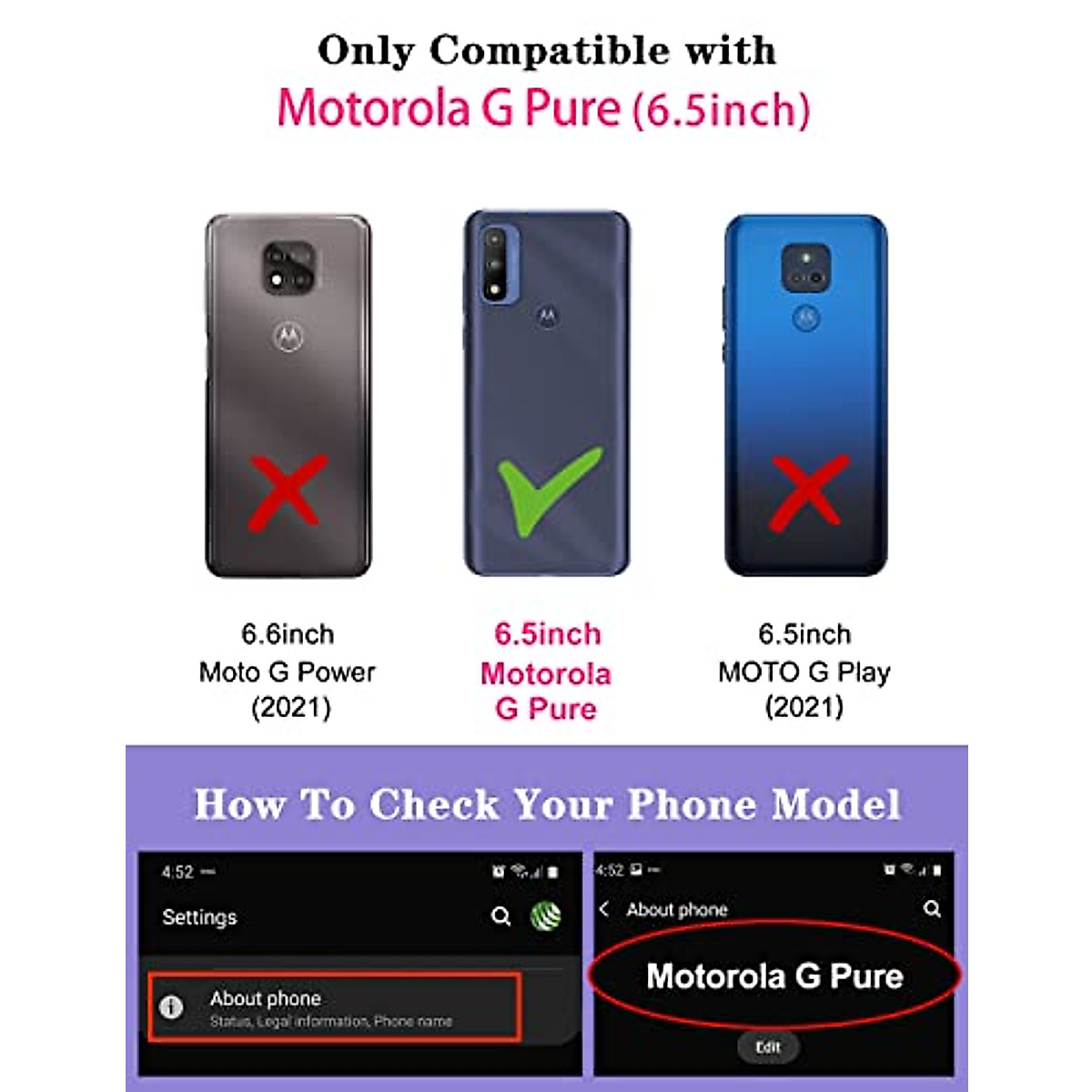 Goocrux for Moto G Pure Phone Case Sun and Moon Stars for Girls Women Cute Space Girly Cover Fashion Gold Print Unique Design with Slide Camera Cover Aesthetic Cases for Motorola Moto G Pure 6.5 inch