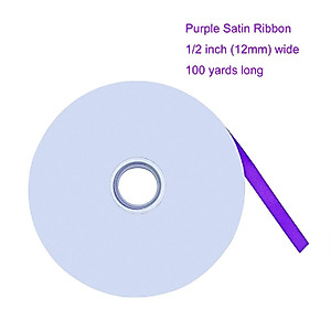 Leyice 1/2 Inch Satin Ribbon 100 Yards Craft Ribbon Double Sided Fabric Ribbons Roll for Gift Wrapping Hair Bows (Purple)