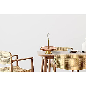 Creative Co-Op Elegant Modern, Cake Desert Serve Ware Stand, Natural & Gold Tiered Tray, Natural and Gold