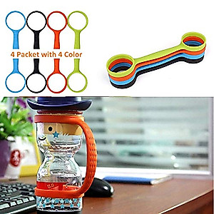 Water Bottle Strap Soft Water Bottle Carrier 4 PCS unning Water Bottle Handheld -Silicone