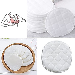 Reusable Breast Pads for Breastfeeding 12 Pack Organic Washable Nipple Pads Nursing Pads Cotton Highly Absorbent Postpartum Essentials（ 3.74 * 3.74inch/9.5 * 9.5cm）