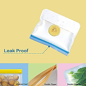 SYEENIFY Reusable Food Storage Bags,Freezer Bags for Food,Reusable Gallon Freezer Bags,Reusable Lunch Snack Bags,BPA FREE Leak-proof Freezer Bags for Meat Fruit Veggies(24 Pack)