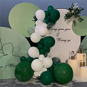 110pcs Dark Green Balloons, 12inch Green Latex Party Balloons, Helium Quality for Birthday Wedding Gender Reveal Christmas Party Decorations(With 2 Green Balloons)