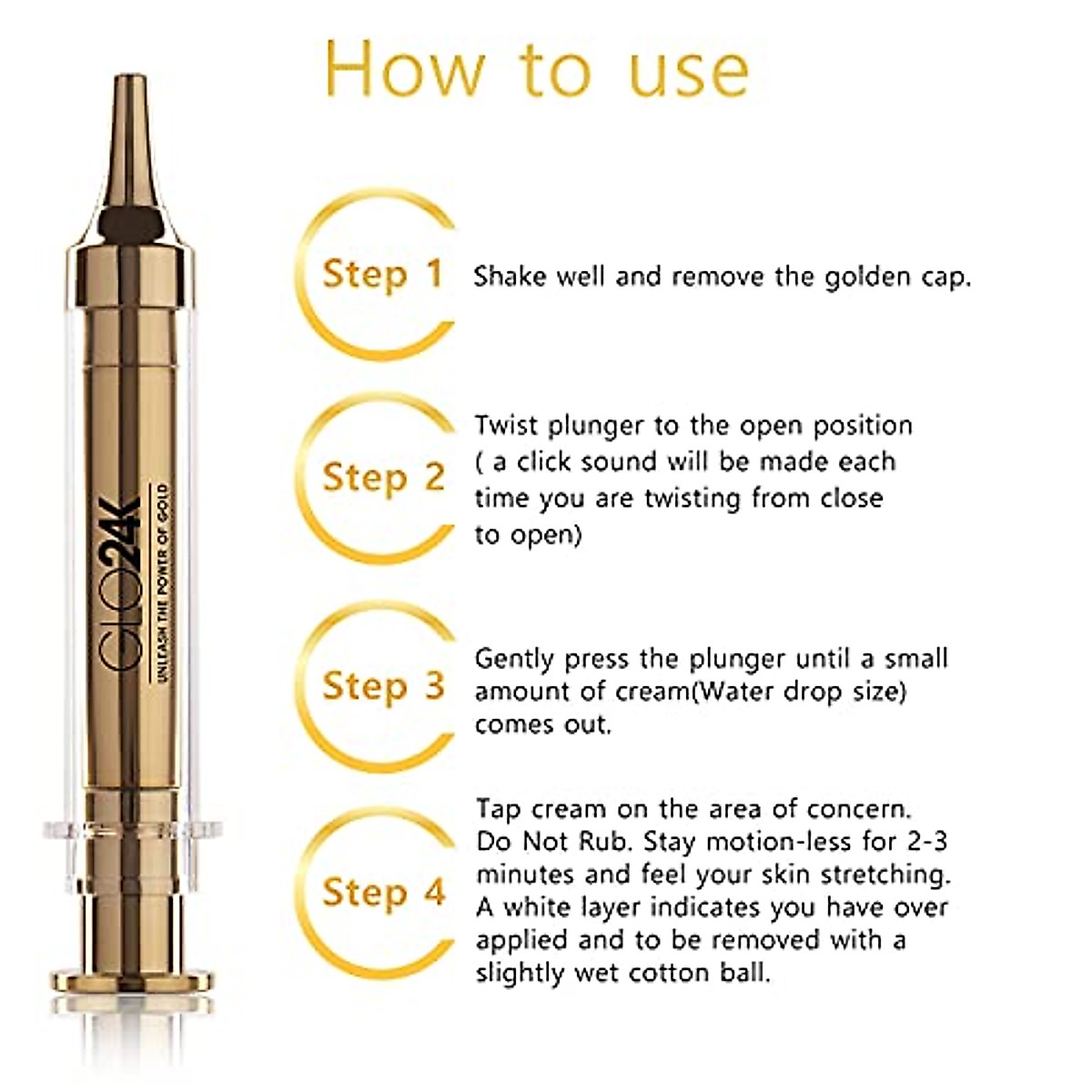 GLO24K Instant Facelift Cream with 24k Gold, Hyaluronic Acid, Peptides, and Vitamins, A,C,E. A powerful non-invasive alternative to injections.