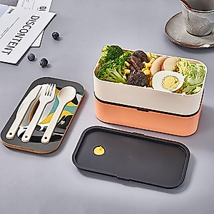 Mug Coffee Adult Lunch Box, Bento Box, With Cutlery Set Of 3, 2 Compartments, Rectangular, Lunch Box For Adults