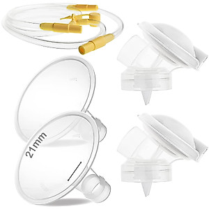 NENESUPPLY Pump Parts with 21mm Flanges Compatible with Medela Pump in Style Maxflow Breastpump and Personalfit Flex. Incl. Flange Membrane Connector Tubing Valve. Not Original Medela Pump Parts