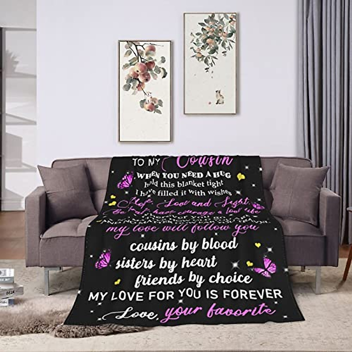 Cousin Gifts for Women to My Cousins Blanket Throws Best Cousin Gifts for Birthday Christmas Thanksgiving 50 "x60