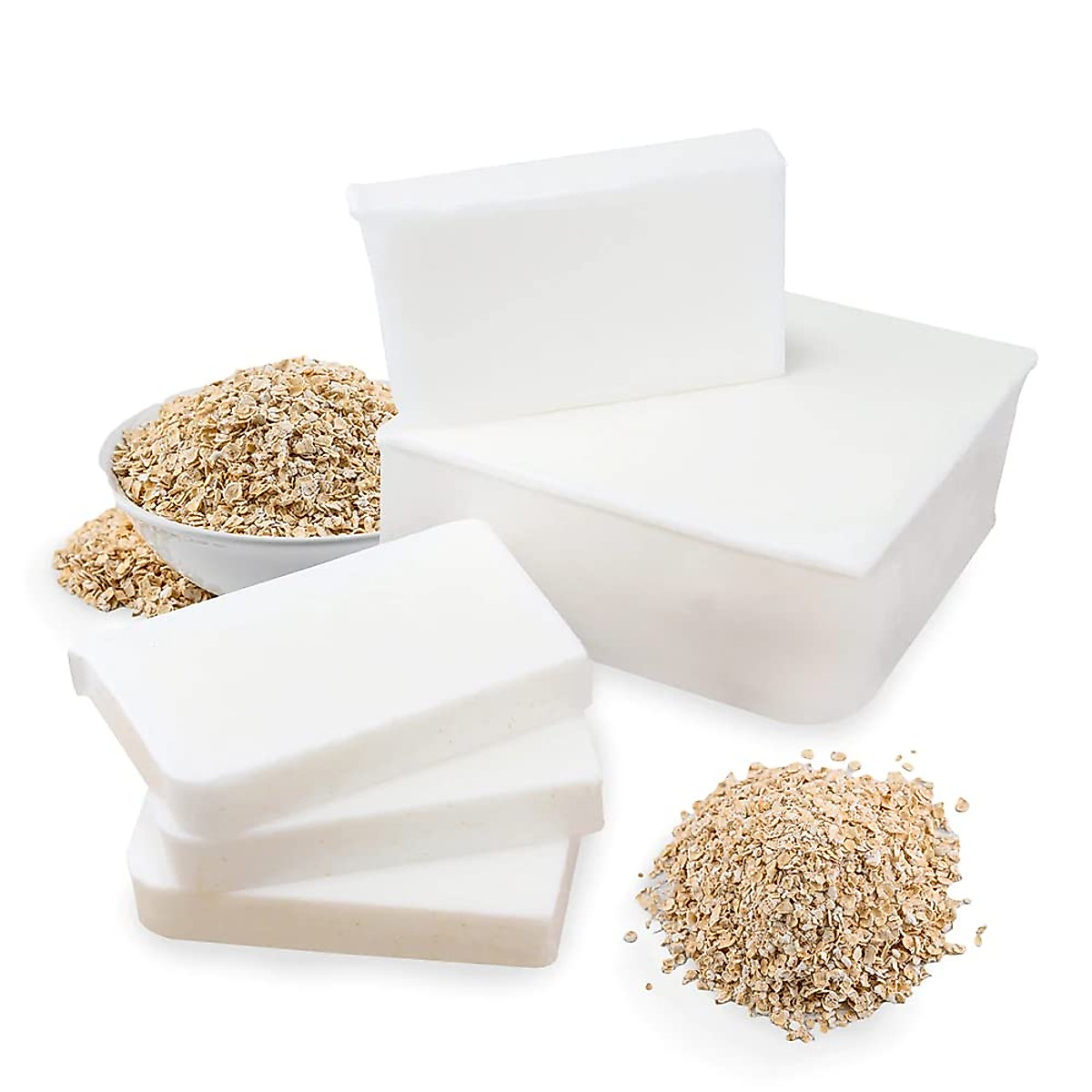 Primal Elements Oatmeal Soap Base - Moisturizing Melt and Pour Glycerin Soap Base for Crafting and Soap Making, Vegan, Cruelty Free, Easy to Cut - 10 Pound