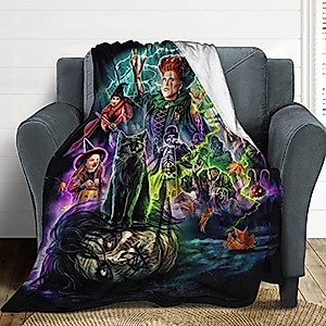 Lsolivlt Halloween Super Soft Throw Blanket Air Conditioner Blanket Air Conditioner Blanket for Couch Sofa Chair Office Travelling Camping Gift (Black1, 60''X50'')