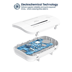 Ecoey Carbon Monoxide Detector, Replaceable Battery-Operated CO Detector with Human Alarm Sounds and Test Button, Carbon Monoxide Alarm for House and Bedroom, FJ127, 1 Pack
