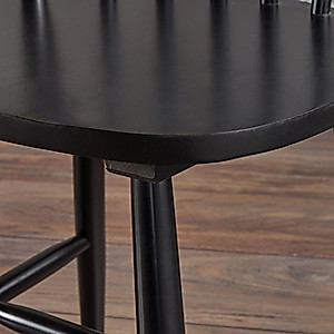 Christopher Knight Home Declan Farmhouse Cottage High Back Spindled Rubberwood Dining Chairs, 2-Pcs Set, Black