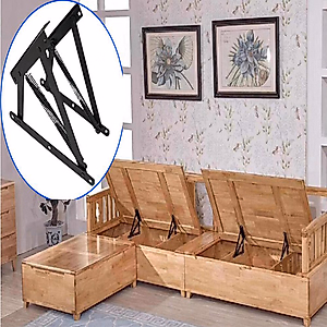 1 Pair of Bed Box Hinges, lid Hinge Sofa Bed Storage Lift Hinge Spring Mechanism for Storage Benches and beds with Bed Boxes, Sofa Bed Furniture