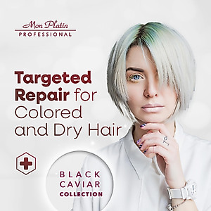 Mon Platin Professional Hair Mask, 500ML - Deep Conditioning for Dry, Colored, Damaged Hair with Black Caviar & Natural Silk Protein, SLS/Salt Free