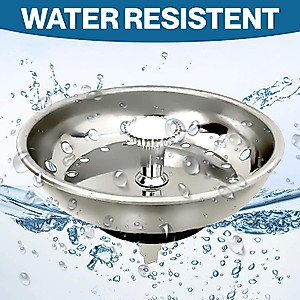 Kitchen Sink Drain Strainer 2 Pack of Stopper Combo Basket Replacement for 3-1/2 Inch Drain I Sink Drain Basket Stainless Steel Bathroom Sink Strainer | Bathtub Strainer Sink Hair Drain Screen