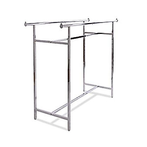 NAHANCO K40 Commercial Grade Adjustable Double Bar Garment Clothes Rack, Chrome (1 Ea)