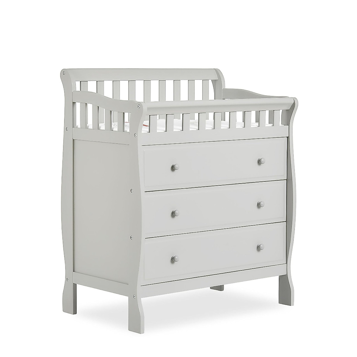 Dream On Me Marcus Changing Table And Dresser In Grey, Features Three Spacious Drawers, Non-Toxic Finishes, Comes With 1" Changing Pad, Made Of Solid Wood