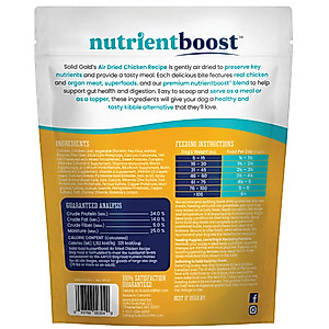 Solid Gold Air Dried Dog Food Toppers for Picky Eaters - Healthy Dog Treats Made with Real Chicken to Serve as Meal Topper or Dog Treat - Supports Muscle Growth, Immunity, and Healthy Digestion - 1 LB