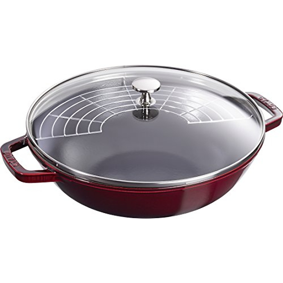 STAUB Cast Iron Wok, Grenadine, 30 cm