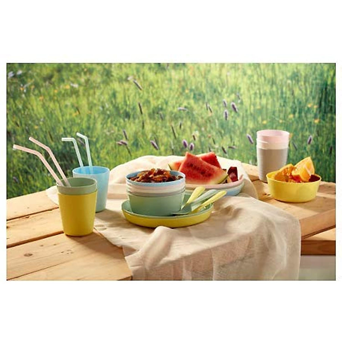 Ikea Plastic Plate - Pack of 12, Multicolour