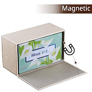 BLIENCE Tissue Box Cover Rectangular, PU Leather Tissue Box Holder, Elegant Napkin Holder Pumping Paper Tissue Dispenser for Home Office Car Desk Bathroom Vanity Countertop, Night Stand Decoration