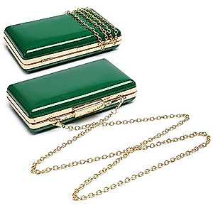Dasein Women Evening Purses Clutch Bags Formal Party Clutches Wedding Purses Cocktail Prom Handbags (Patent Leather Green)