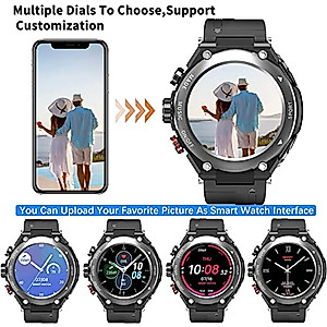 Smart Watch with Earbus,4 in 1 Watch with Earbuds Make Receive Calls,Combo Smart Watch&TWS Earbuds&MP3&BluetoothSpeakers for Android iOS,Men Women Smart Watch with Sleep Monitor Messages (Black)