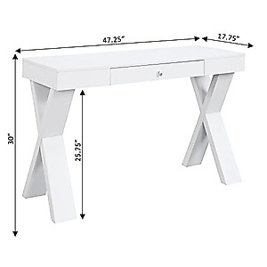 Convenience Concepts Newport 1 Drawer Desk, White