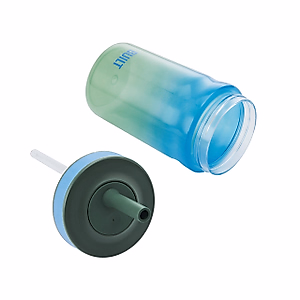 Built 16 fl oz Single-Walled Tritan Straw Seal Bedford Tumbler, Straw Lid Spill-resistant Travel Cup Keep Drinks Cold for Home Travel, Sea Glass