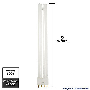 Sunlite FT18DL/841 Compact Fluorescent 18W Twin Tube Light Bulbs, 4100K Cool White Light, 2G11 Base