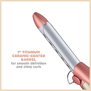 INFINITIPRO BY CONAIR Frizz Free 1-inch Titanium Ceramic Curling Iron, 1-inch barrel produces classic curls – for use on short, medium, and long hair