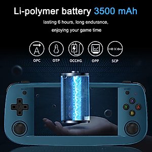 Daxceirry RG503 Retro Handheld Game Console 4.95-inch OLED Screen Linux System RK3566 Support 5G WiFi Bluetooth Portable Video Games Player with 64G Card 4193 Classic Games Gift (RG503-Blue)