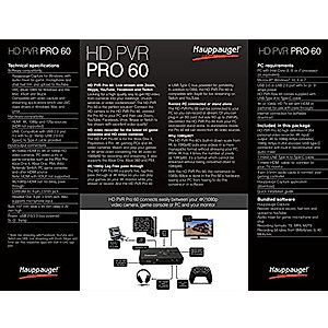 HAUPPAUGE HD PVR Pro 60 HD 4K in/Out 1080P 60fps Capture and Streaming PC Connected and Stand Alone for Zoom Skype YouTube Live and Twitch 1684