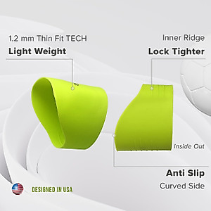 Tactia Soccer Lace Bands Youth – Premium Silicone – Soccer Cleat Lace Bands, Cleat Lace Covers, Lace Bands for Soccer Cleats, Soccer Shoe Lace Bands (2 Pairs, Youth, Green & Red)