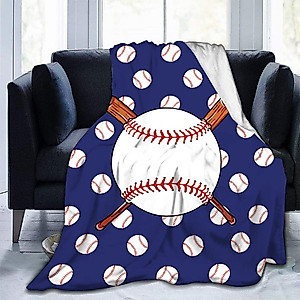 Soft Baseball Blankets for Boys Adults Kids, Baseball Gifts for Boys Men, Baseball Team Gifts, Baseball Coach Gifts for Men, Baseball Stuff Cozy Fleece Baseball Blanket for Couch Bed 50'' x 60''(02)