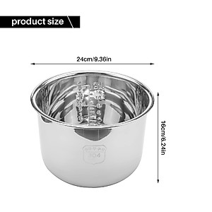 TAMOSH 6L Pressure Cooker Inner Pot Rice Pressure Cooker Liner Stainless Steel Inner Pot Minute Pressure Cooker Liner
