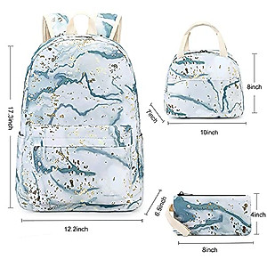 Bluboon Teen Girls School Backpack Kids Bookbag Set with Lunch Box Pencil Case Travel Laptop Backpack Casual Daypacks (Gray)