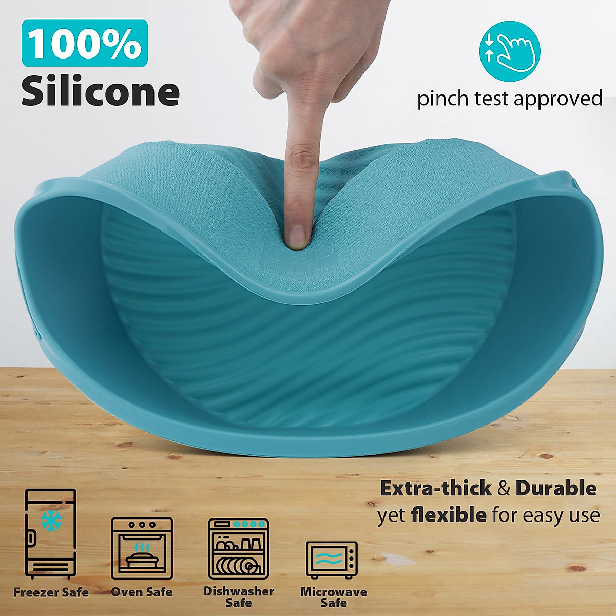 Luckypai 9 Inch Silicone Round Cake Pans, BPA Free, Nonstick, Heat Resistant, Easy to Clean, Perfect for Baking Cakes, Cheesecakes, Rainbow Cakes, Chocolate Cakes, and More