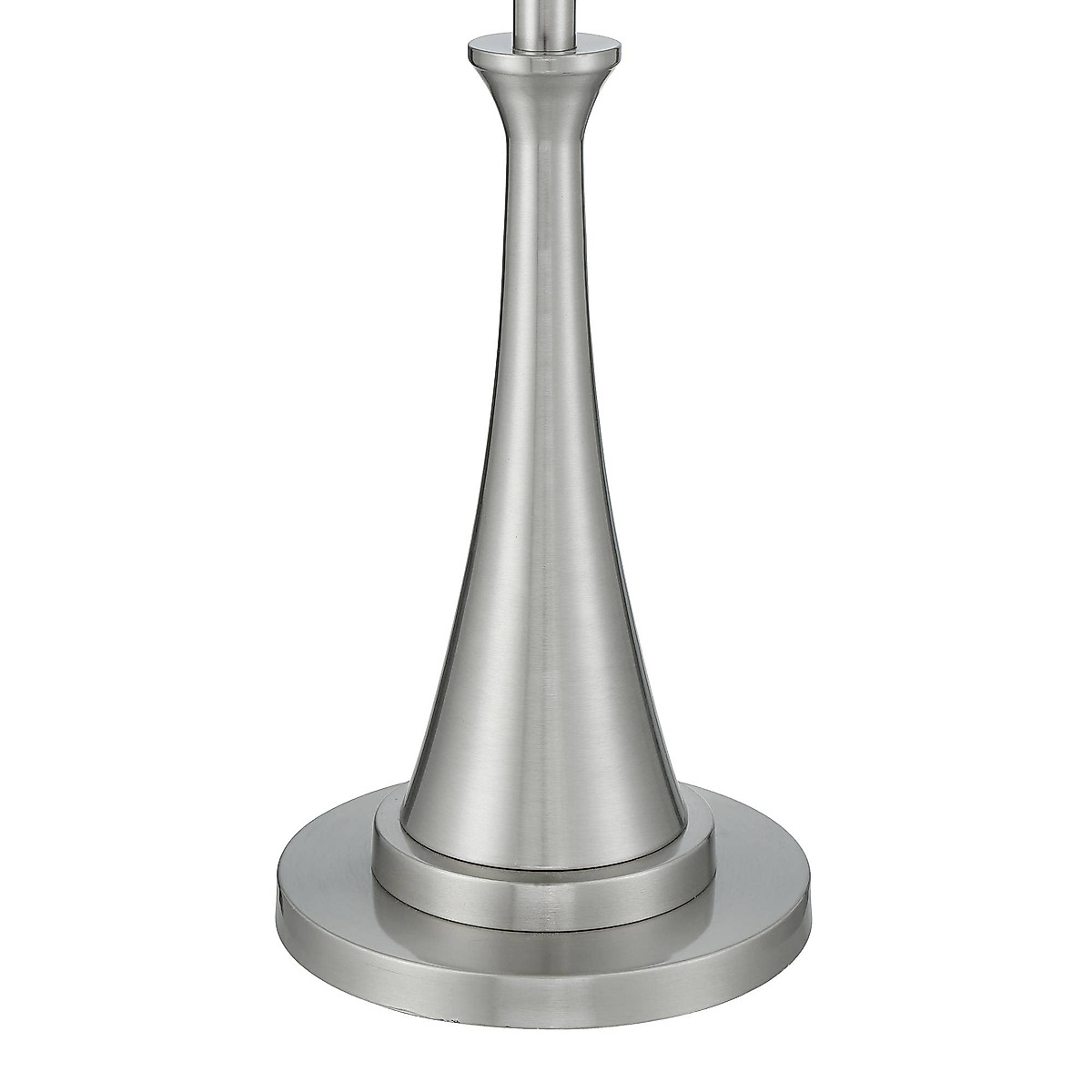 360 Lighting Karl Modern Industrial Floor Lamp Standing 63.75" Tall Brushed Nickel Silver Classic Metal White Tapered Drum Shade Decor for Living Room Reading House Bedroom Family Home