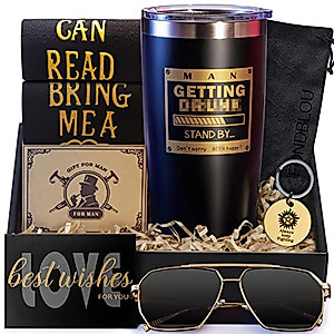 Birthday Gifts for Men, Premium Tumbler Gifts Basket For Men, Unique Dad Gift Ideas from Daughter Wife, Valentines Gifts, Christmas Gifts for Men Him Husband - Gifts for Men Who Have Everything