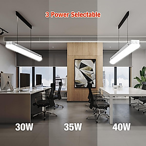 4FT LED Shop Light 40W LED Linear Strip Lights,Watt Adjustable 30W/35W/40W-Up to 6000Lumens 3500K/4000K/5000K /6000K,0-10V Dimmable LED Commercial Ceiling Light for Garage Workshop Warehouse-9Pack