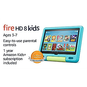Amazon Fire HD 10 Kids tablet, 10.1", 1080p Full HD, ages 3–7, 32 GB, Aquamarine