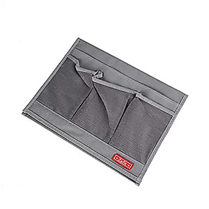 Zafit Bedside Storage Organizer, Table Cabinet Storage Organizer Bedside Organizer Caddy for Remotes Phone Glasses (Classic 4 Pockets-Grey)