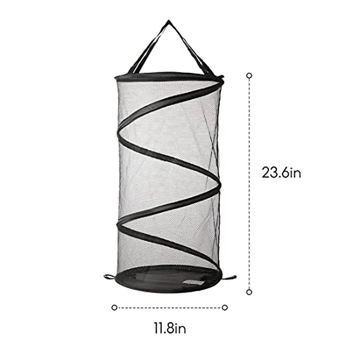 MINISO Collapsible Laundry Hamper - 2PCS Mesh Pop-Up Baskets, Easy Carry Handles, Foldable Dirty Clothes Bin, Large for College Dorm, Laundry Room, Bedroom, Kids Room, Black
